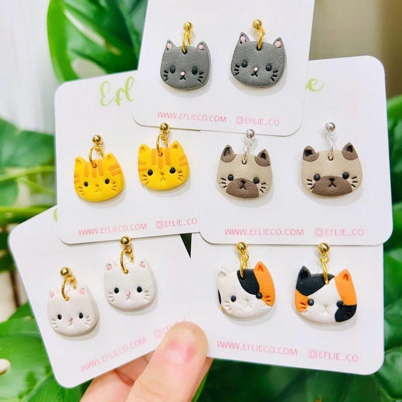 Polymer Clay Cat - Etsy