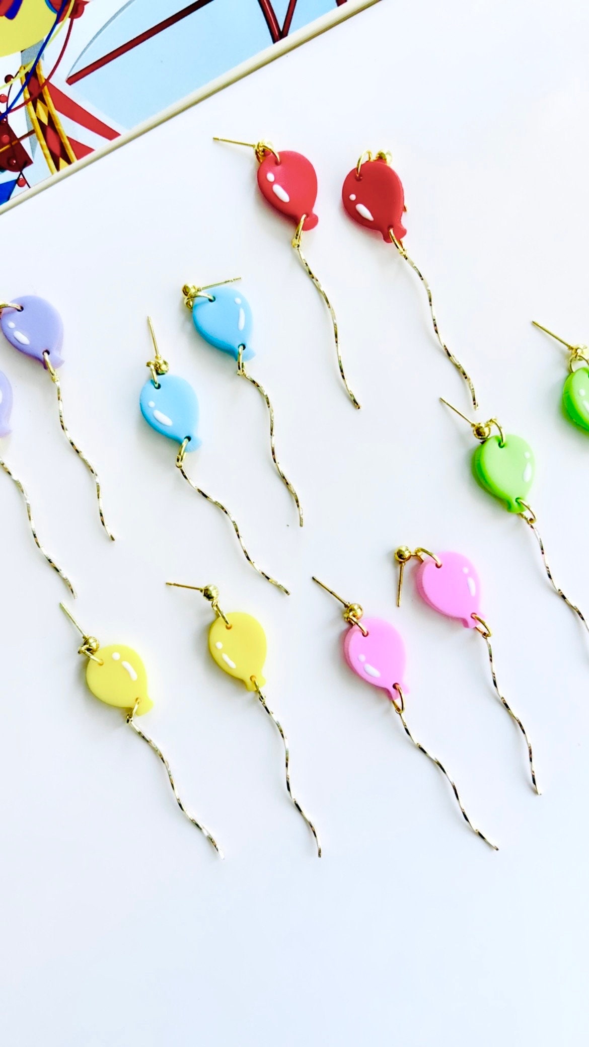 Colorful Ballon Clay Earrings | Party Balloons Different Colors Dangles ...