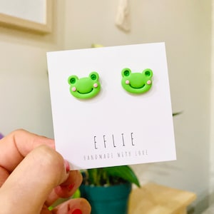 Cute Frogs Earrings | Frog Studs | Lily Pads Dangling Jewelry | Frogs Dangling Jewelry | Cute ...