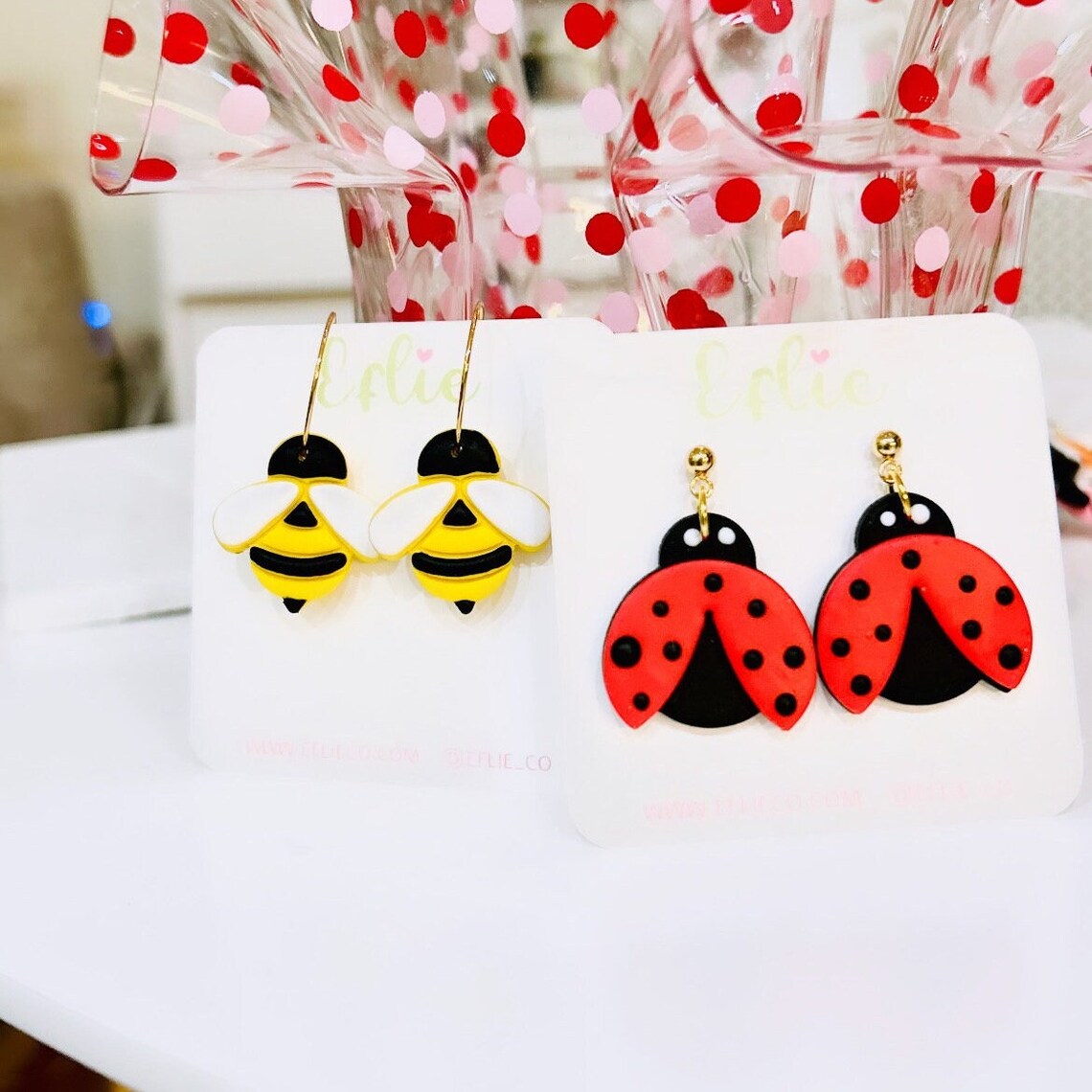 Lady Bug Earrings | Bee Earrings | Spring Summer Happy Danglings ...