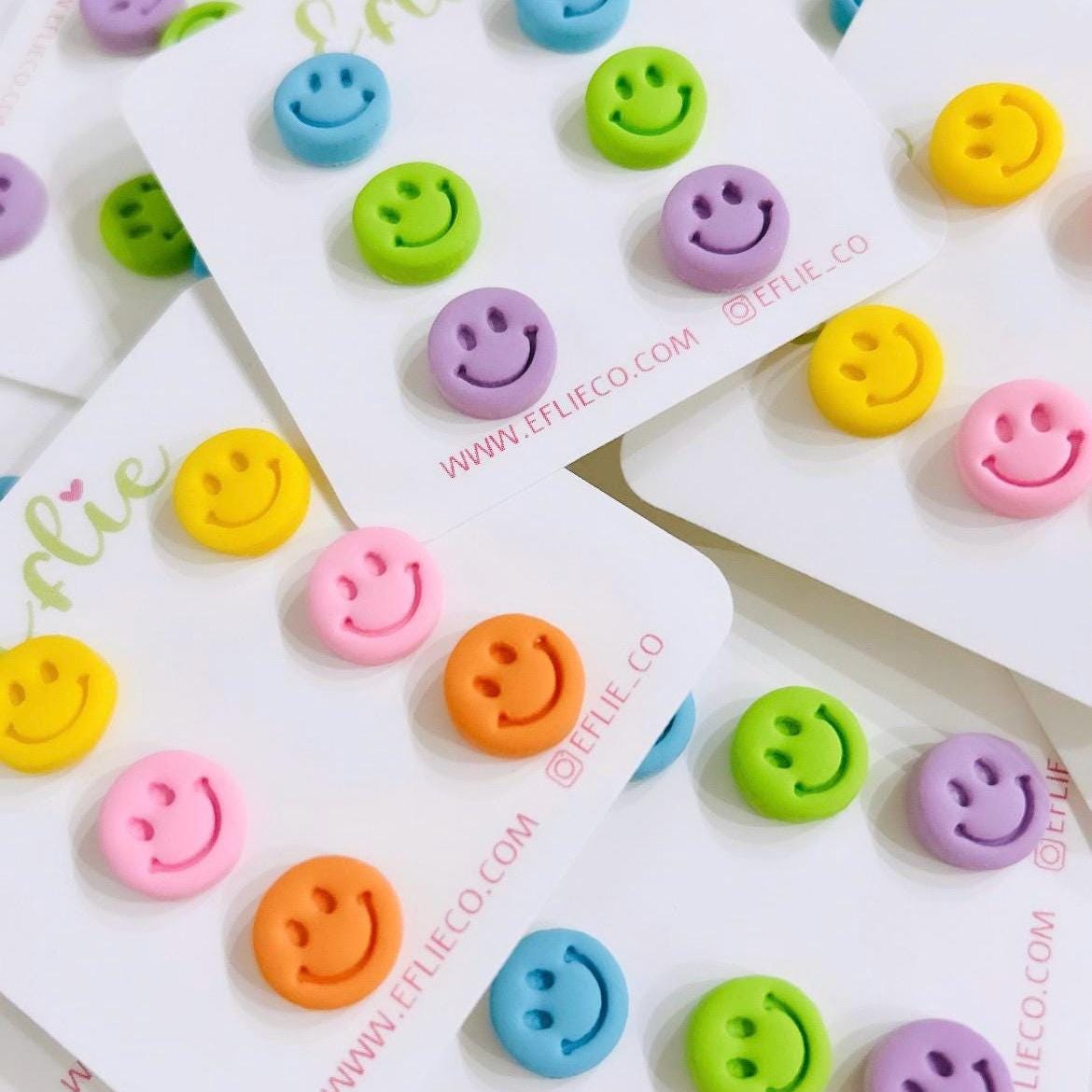 Smily Face Stud Earrings Set | Back to School Studs | Teacher Gift ...