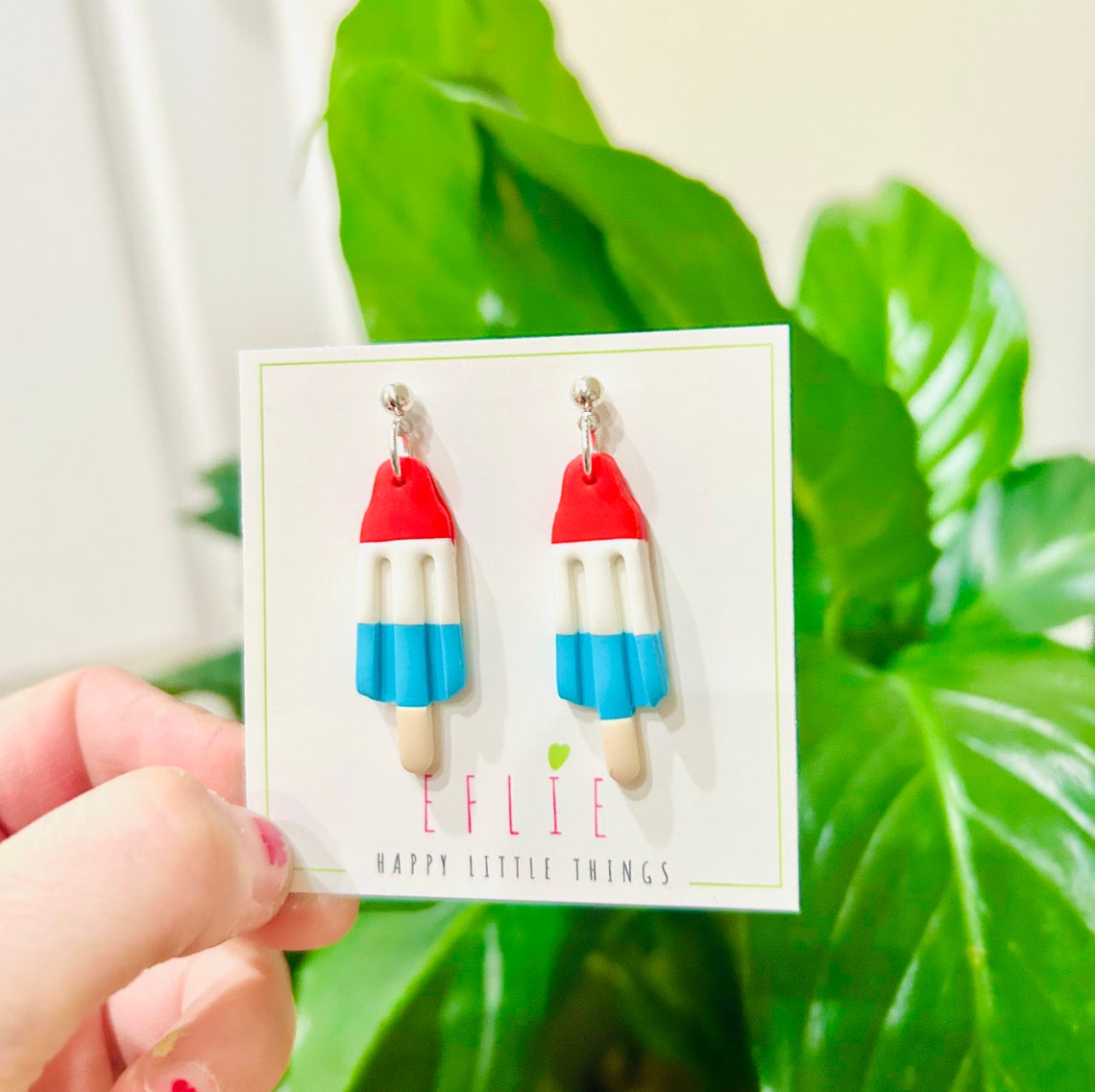 4TH OF JULY Bomb Pop Earrings | Memorial Day Dangling Earrings | Blue ...