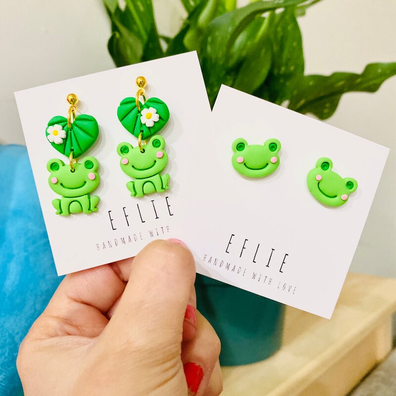 Frog Studs - Etsy