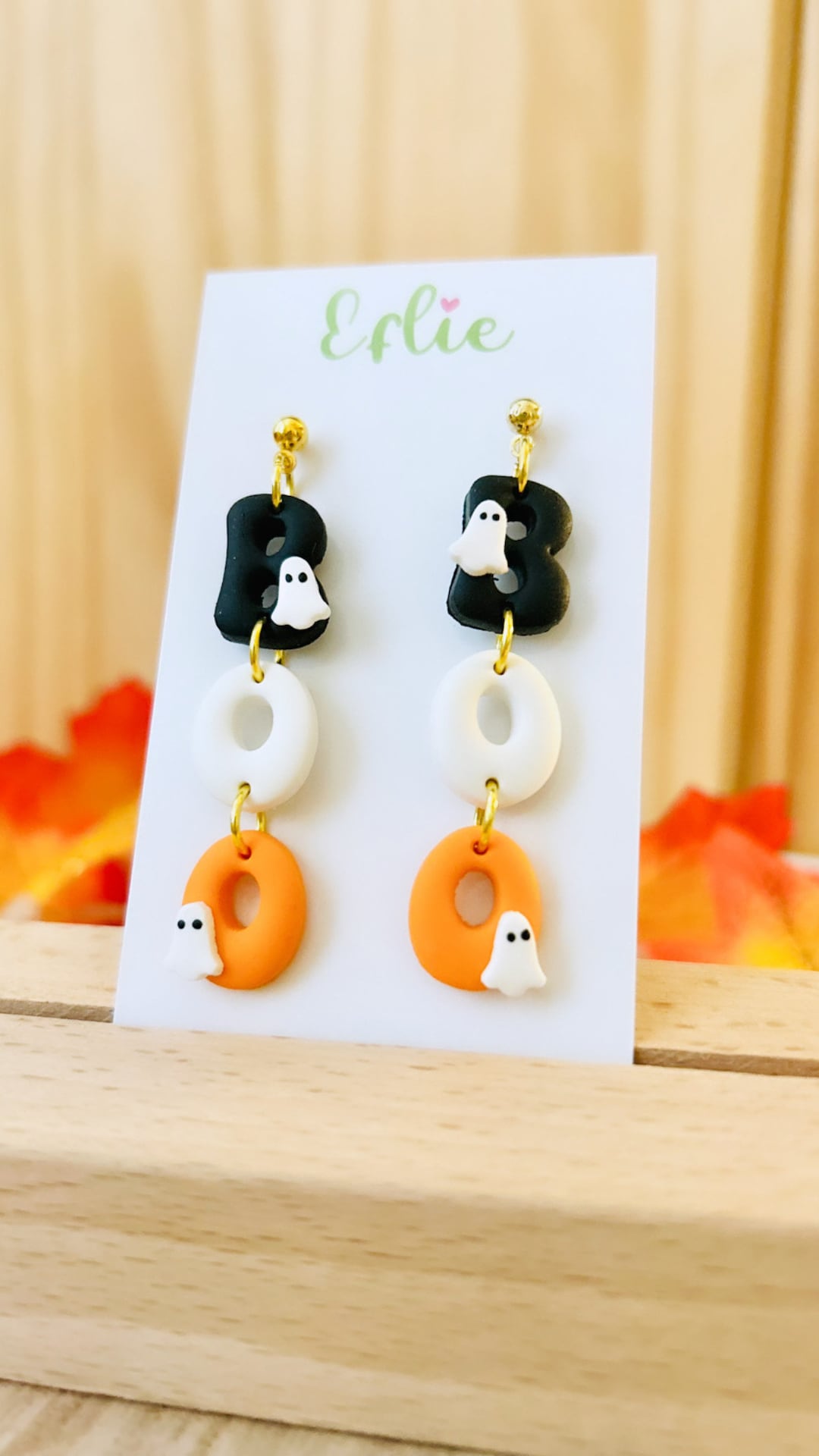Boo Earrings | Halloween Spooky Boo Dangle Earrings | Black White ...