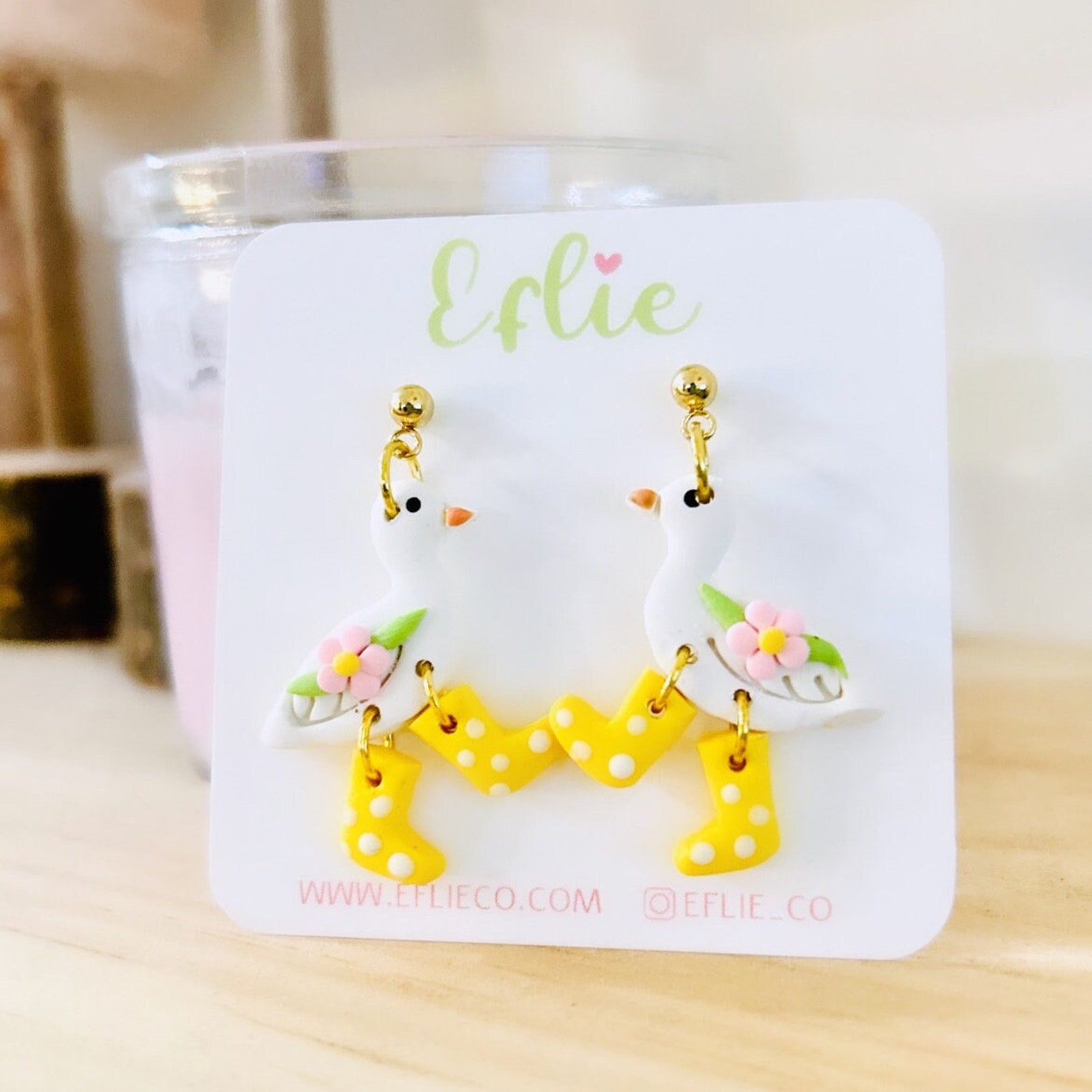 Goose With Rain Boots Dangle Earrings | Easter Goose Dangle | Funny ...
