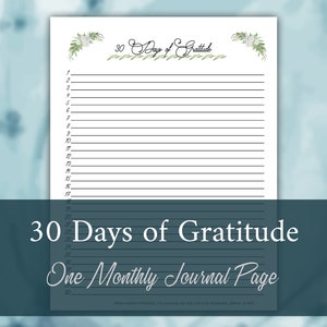 Gratitude Journal, 30 Days of Gratitude, Thanksgiving Journal, Month of ...