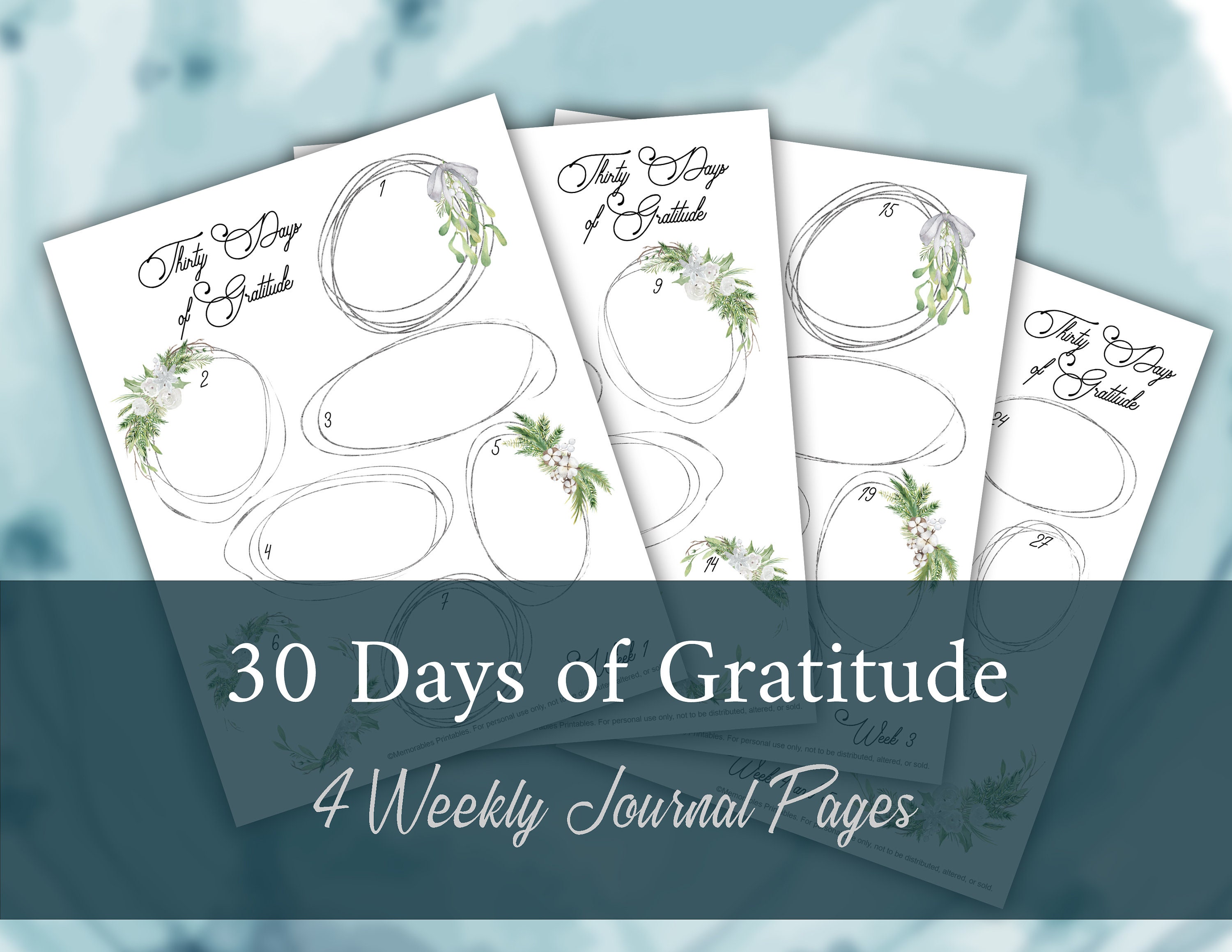 Gratitude Journal, 30 Days of Gratitude, Thanksgiving Journal, Month of ...
