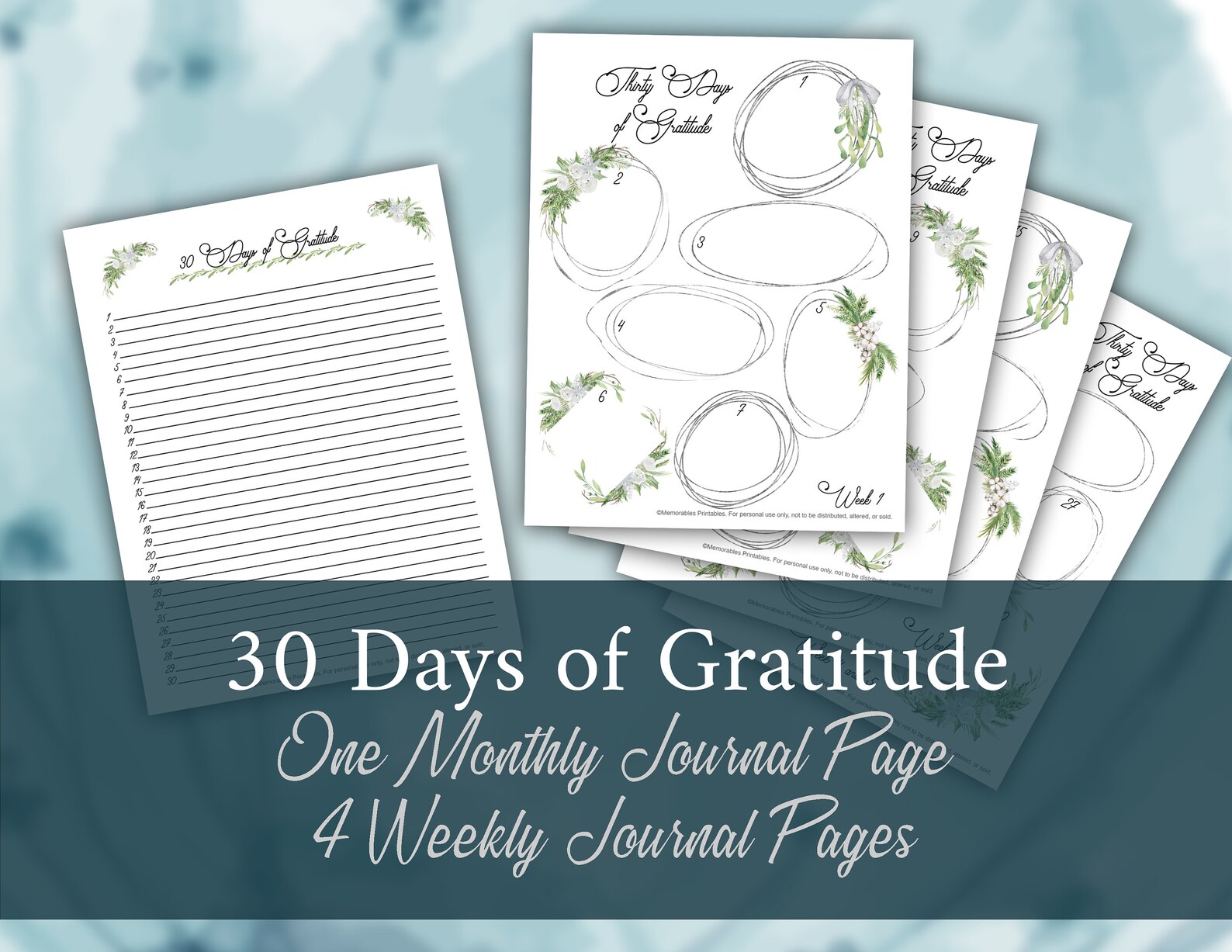 Gratitude Journal, 30 Days of Gratitude, Thanksgiving Journal, Month of ...