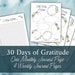 Gratitude Journal, 30 Days of Gratitude, Thanksgiving Journal, Month of ...