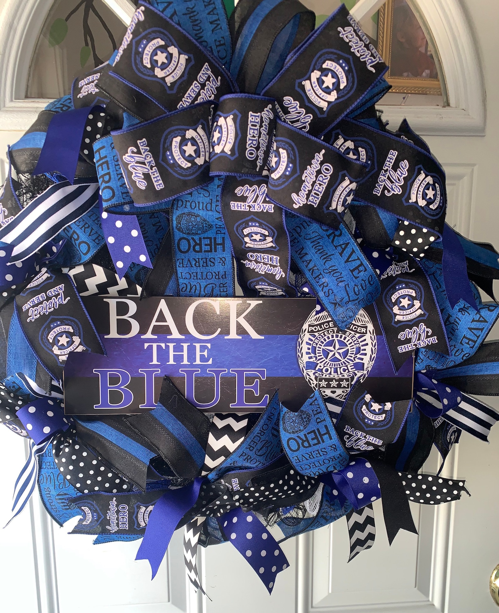 Police Wreath Back the Blue-ribbon Wreath. - Etsy