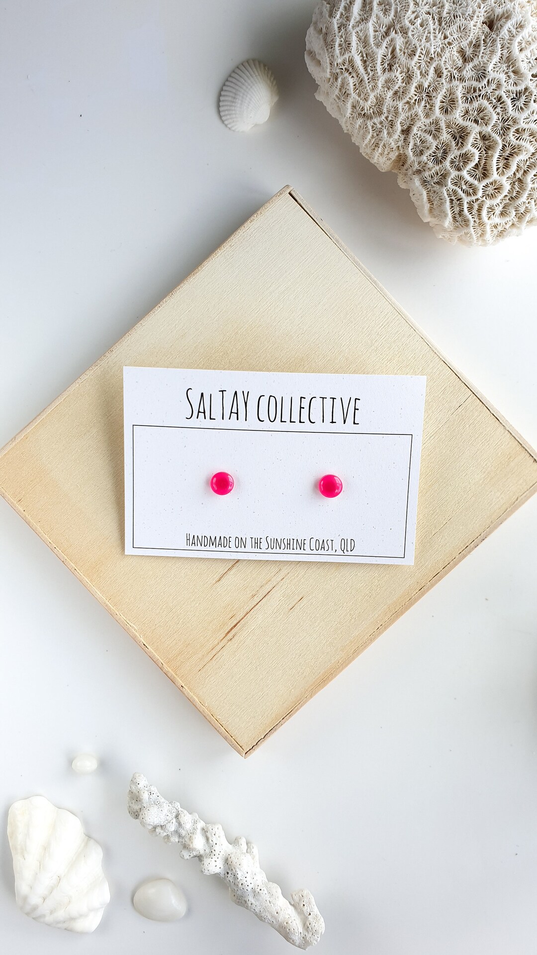 Mini Studs Resin Stawberry Pink Titanium Studs - Etsy