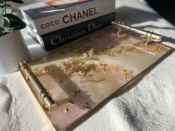 Pink Resin Tray Pink Vanity Tray Pink Perfume Tray Pink - Etsy