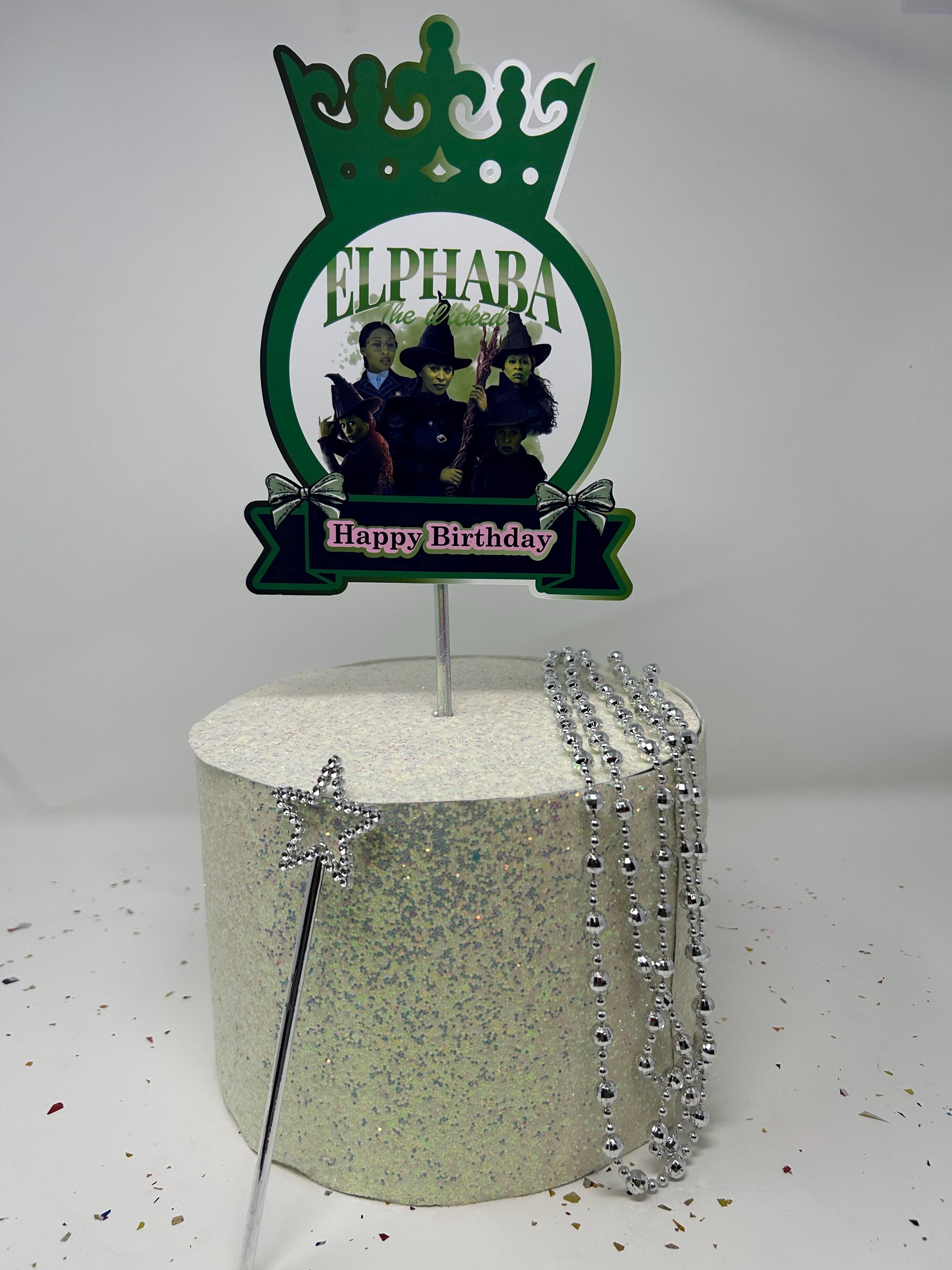 Wicked Elphaba Green Witch Printable Happy Birthday Cake Topper - Etsy