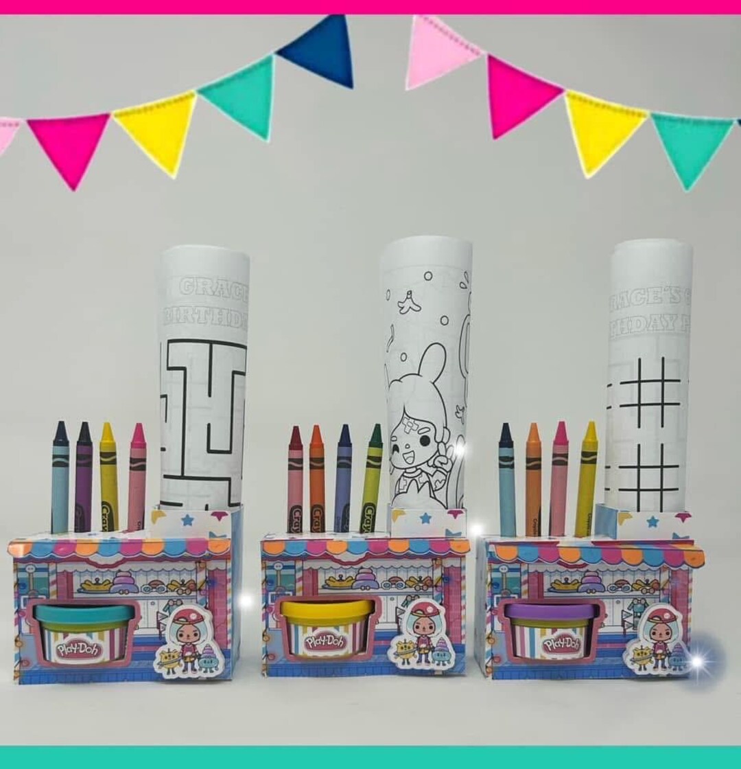 Toca Boca Personalized Activy Box Play-doh Party Favor With Coloring ...