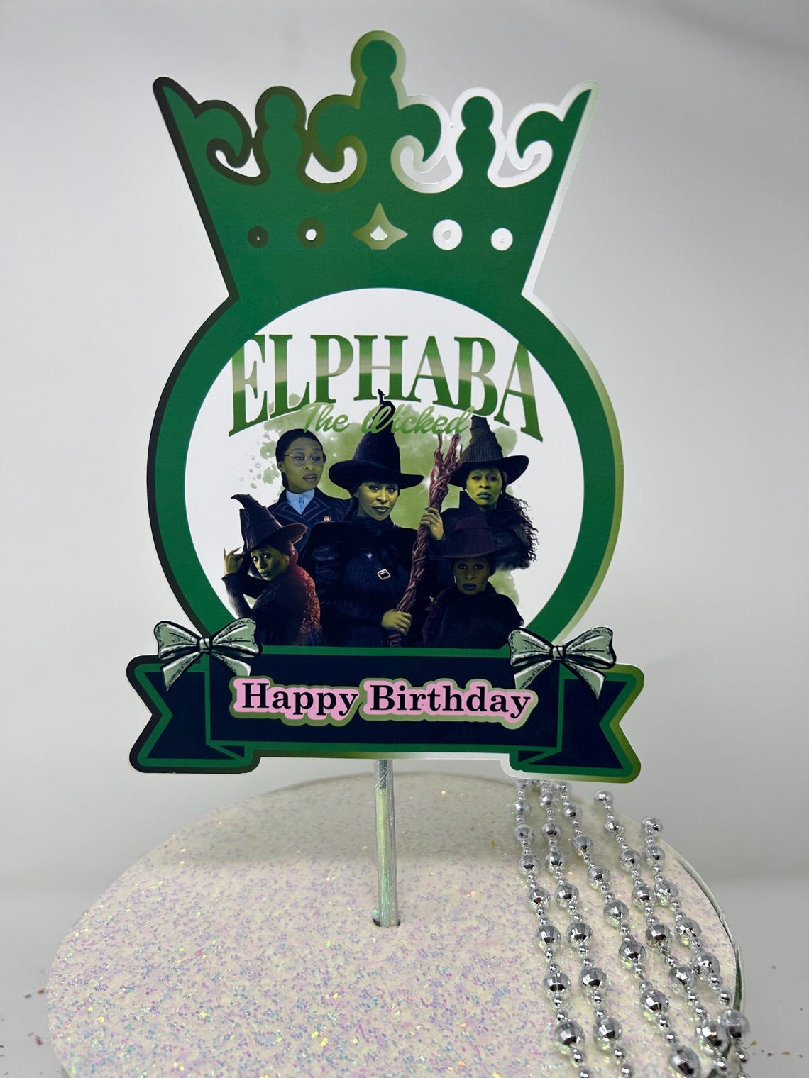 Wicked Elphaba Green Witch Printable Happy Birthday Cake Topper - Etsy