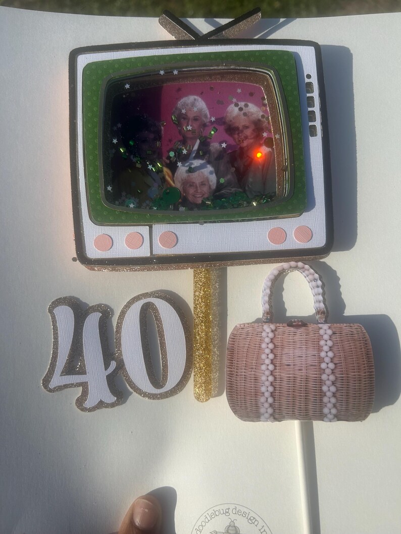 Golden Girls Birthday Cake Topper – Retro TV Shaker & Purse Design - Etsy