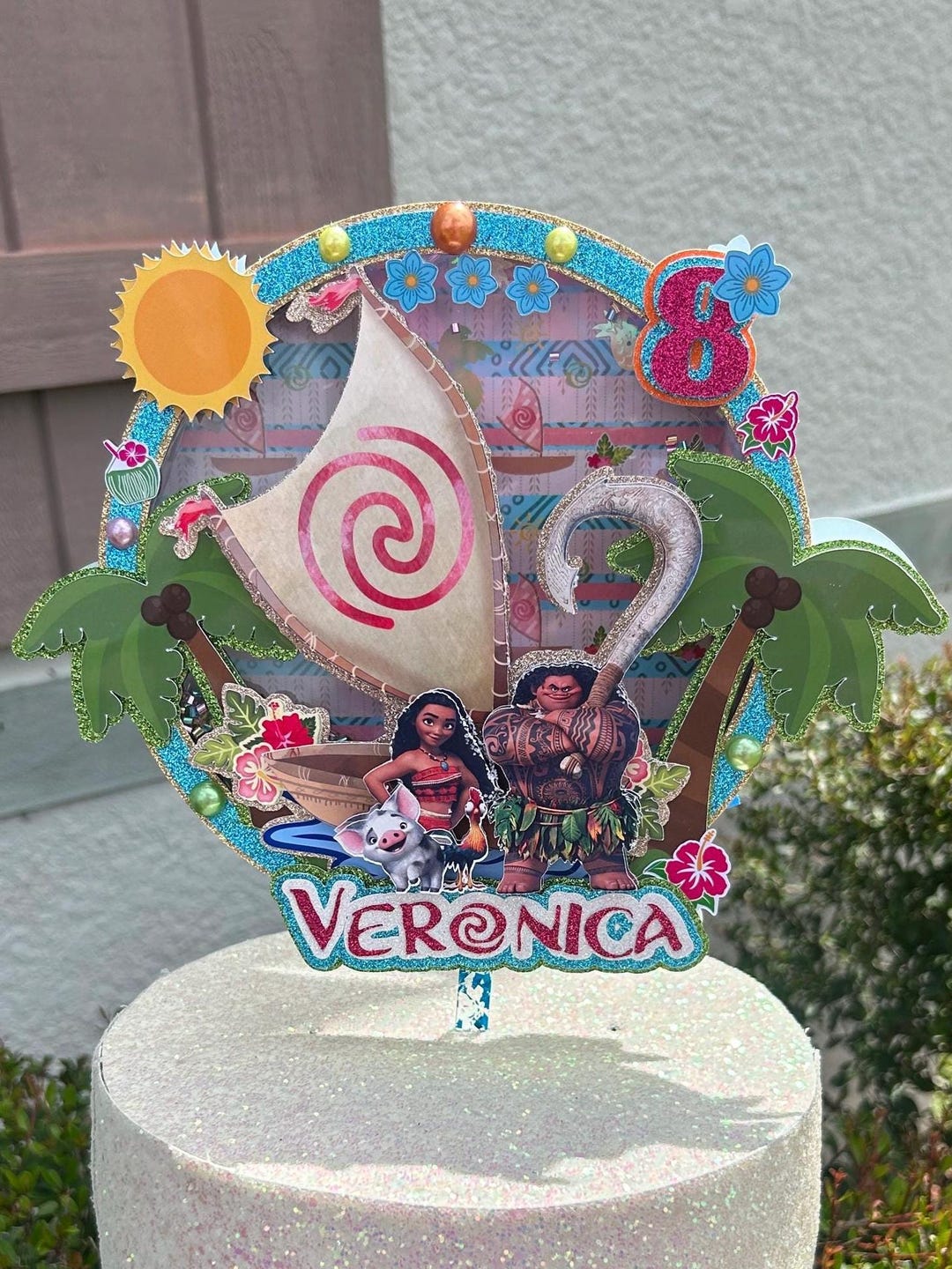 Island Adventure Cake Topper – Personalized Tropical Birthday Decor ...