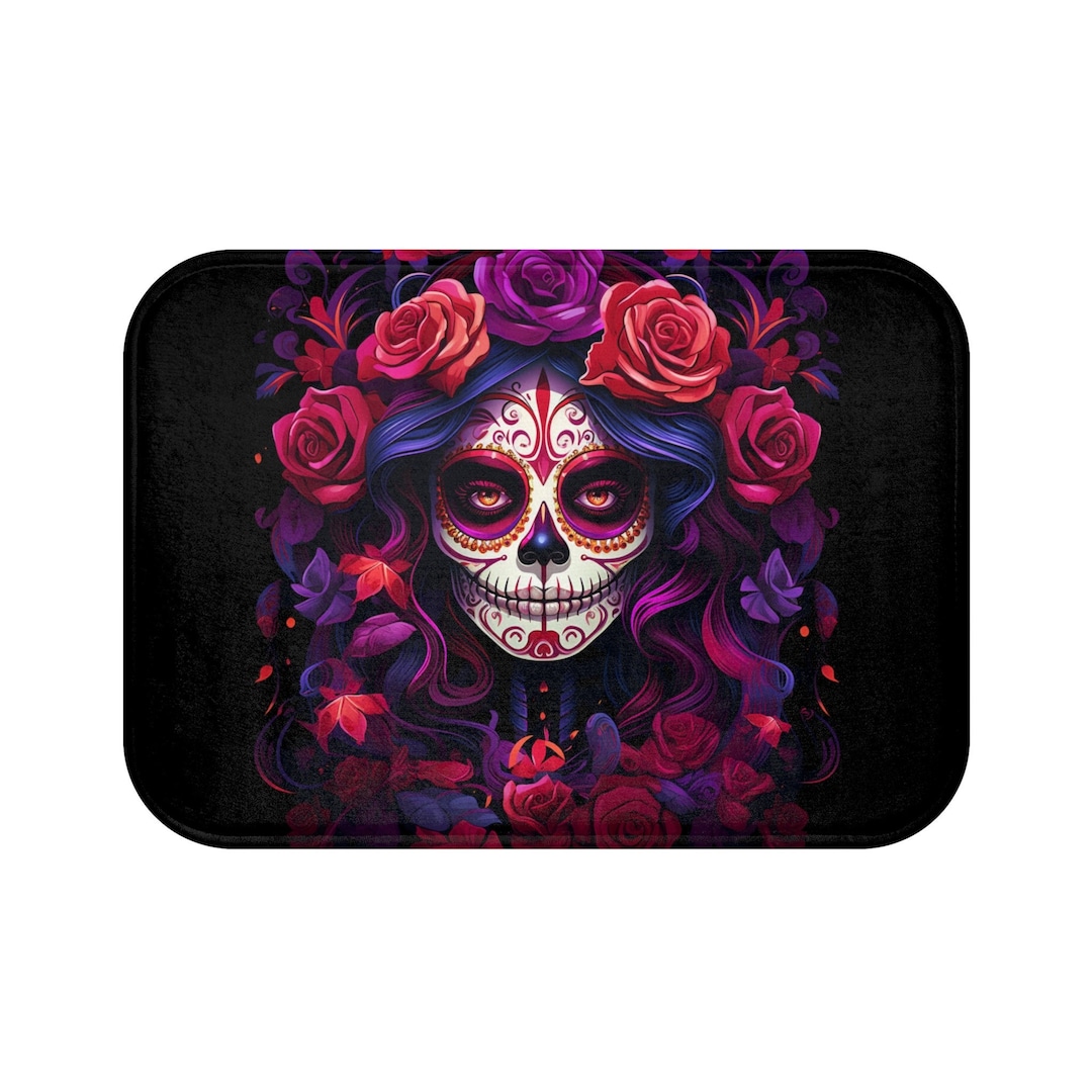 Day of the Dead Beautiful La Catrina Dia De Los Muertos Pink Purple Red ...