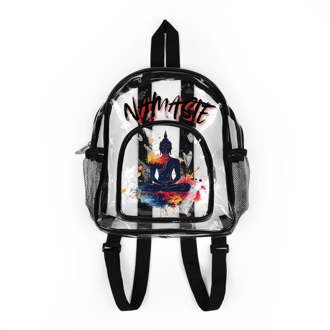 Clear Backpack "namaste" Buddha Statue, Stadium Approved Clear Bag ...
