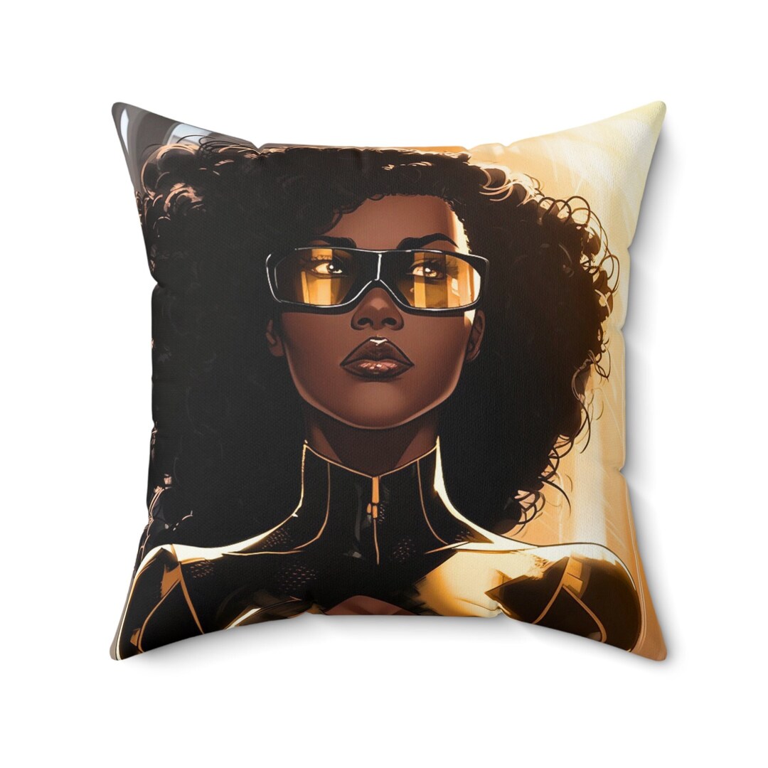 Badass Shero Black Superhero Pillow Futuristic Sci-fi Fantasy Super ...