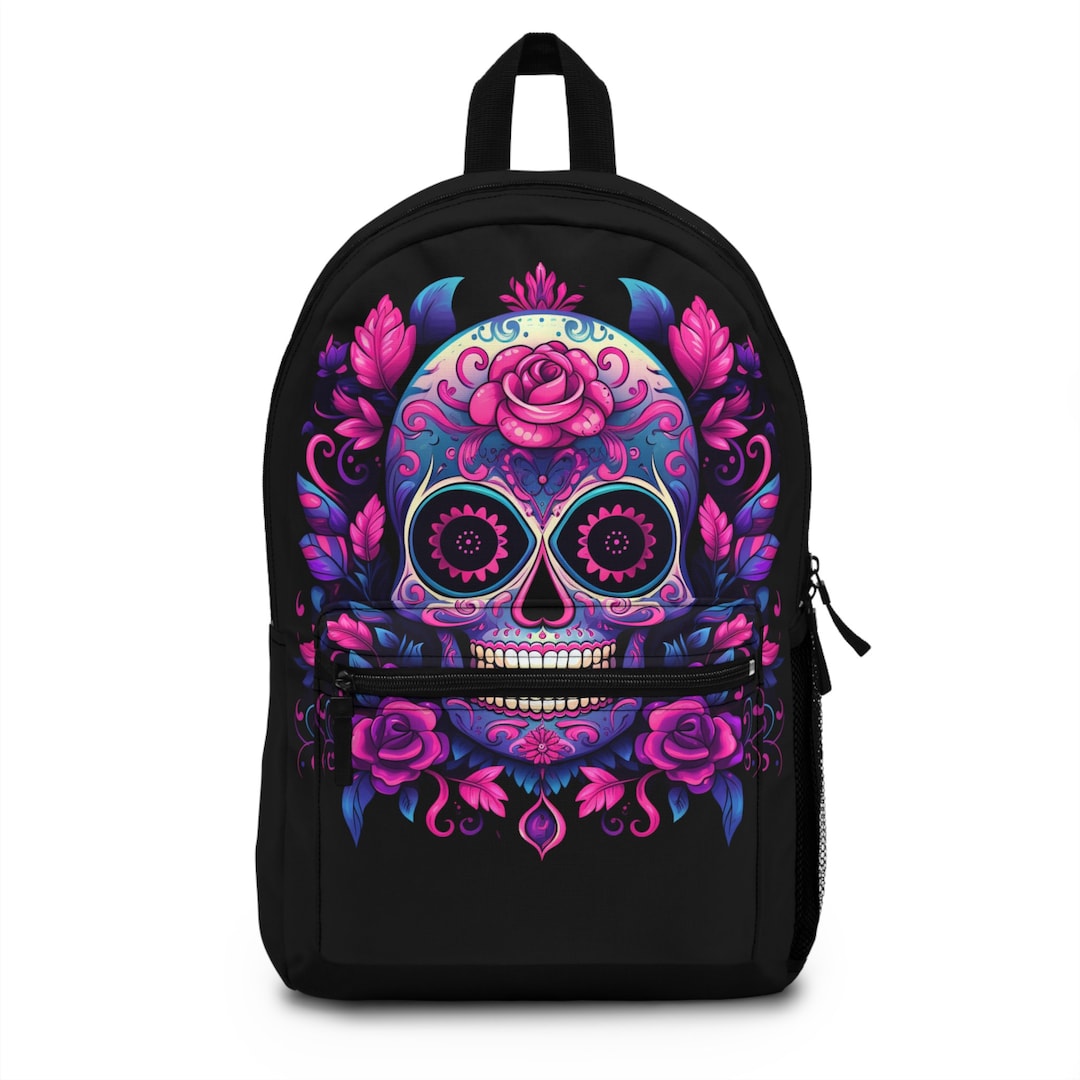 Day of the Dead Dia De Los Muertos Pink Purple Blue Skull and - Etsy