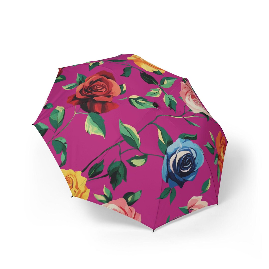 Floral Roses Umbrella - Durable Compact Rain Gear, Gifts for Women Mom ...