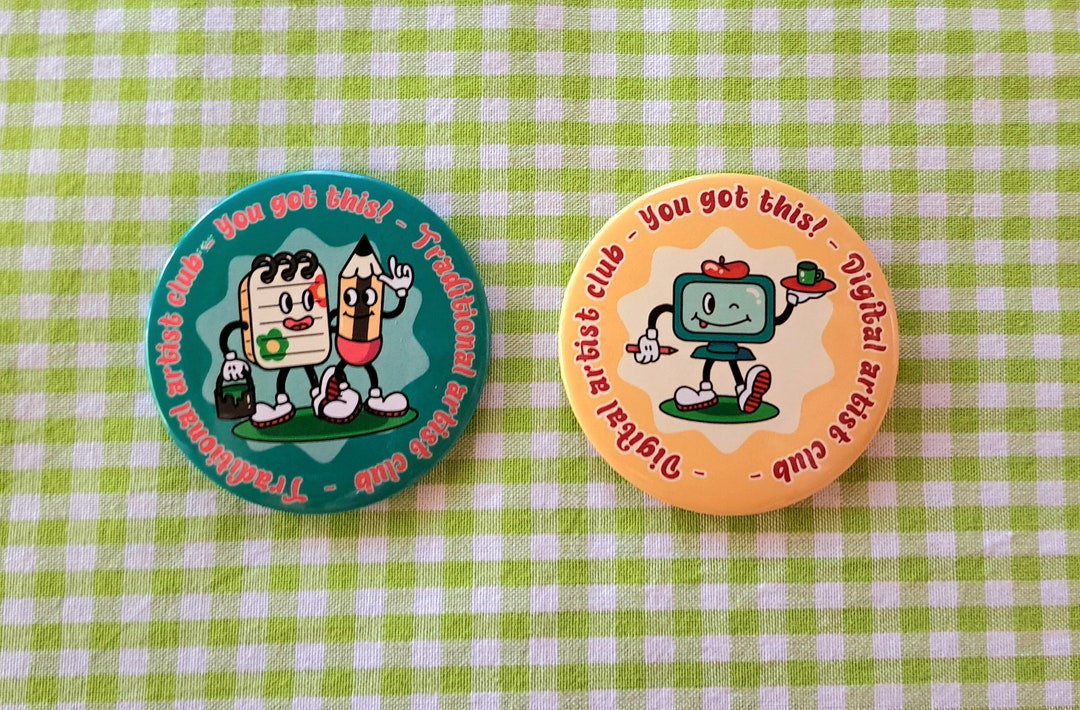 ARTIST BADGES, Digital Artist, Traditional Artist, Vintage, Present ...