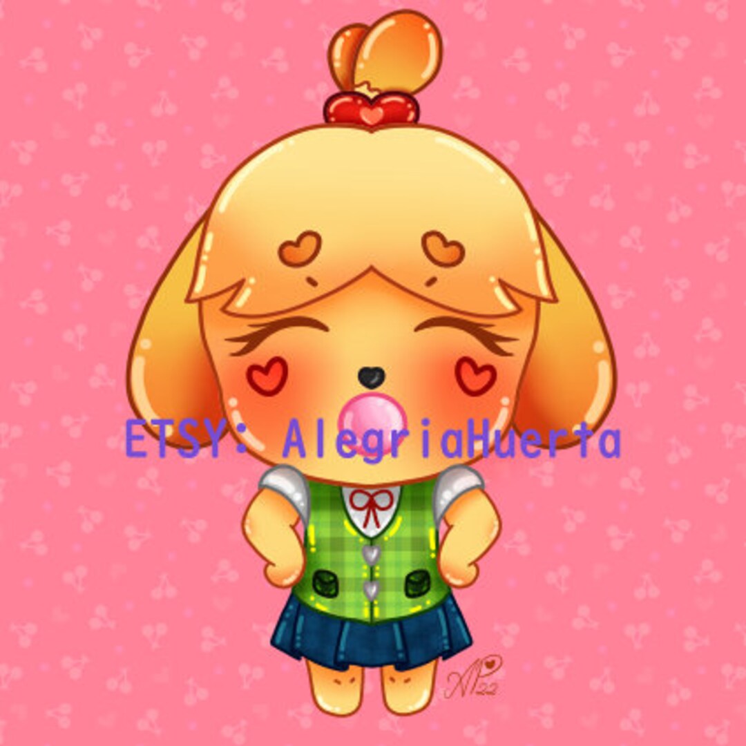ANIMAL CROSSING PRINT, Isabelle, Videogame Print, Wall Decor, Nintendo ...