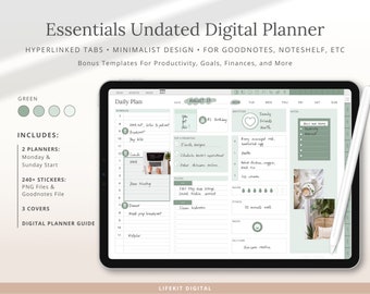 Undated Digital Planner Goodnotes Notability iPad Digital - Etsy