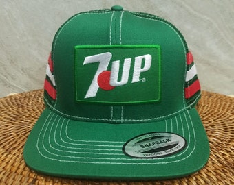 7UP Trucker Hat Vintage Snapback Hat Mesh Hat Green Hat - Etsy
