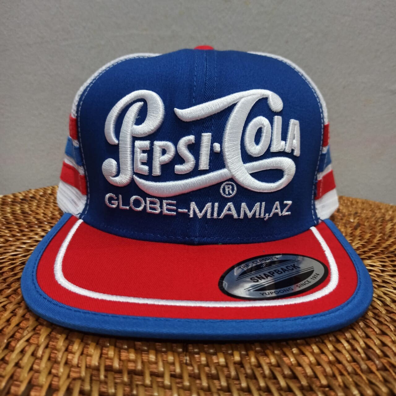 Vintage Custom Pepsi Cola Globe Miami Az Rare Logo Patch Trucker Hat 3 ...