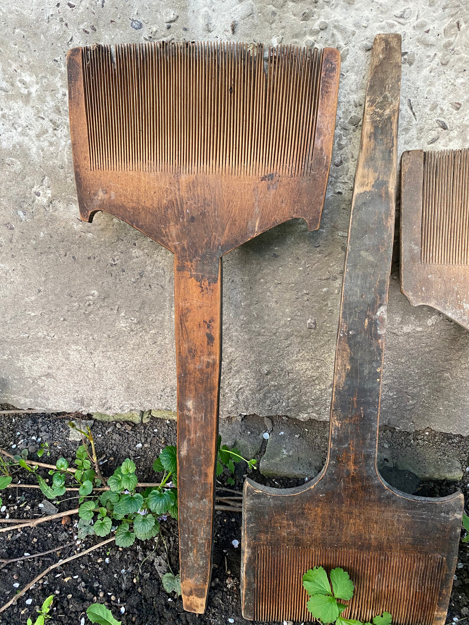 Set of 5 Antique Wool Comb Wooden Carder Wool Farmhouse Home Decor ...