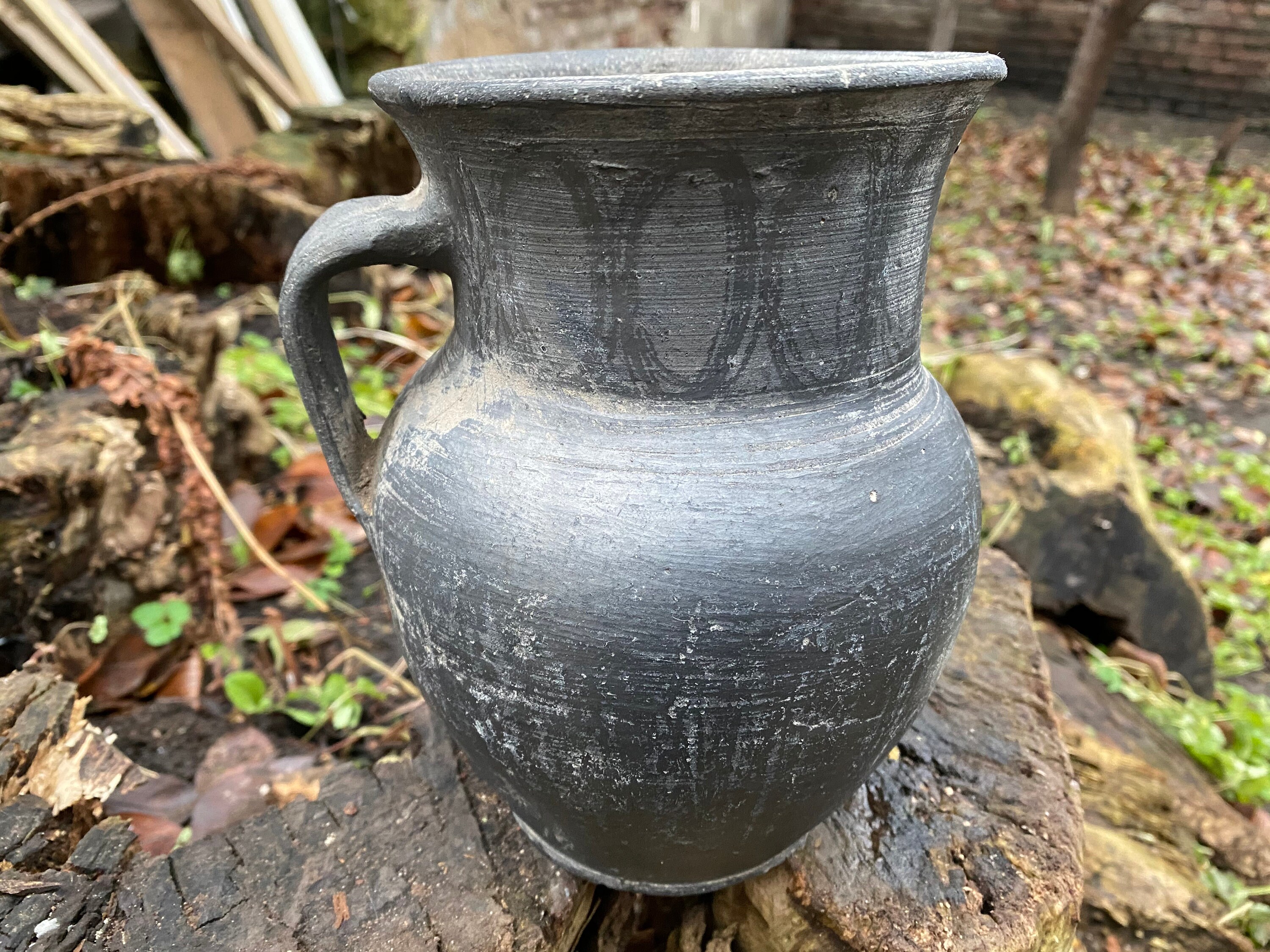 Antique Black Clay Pot Ceramic Pitcher Milk Jug Ewer - Etsy