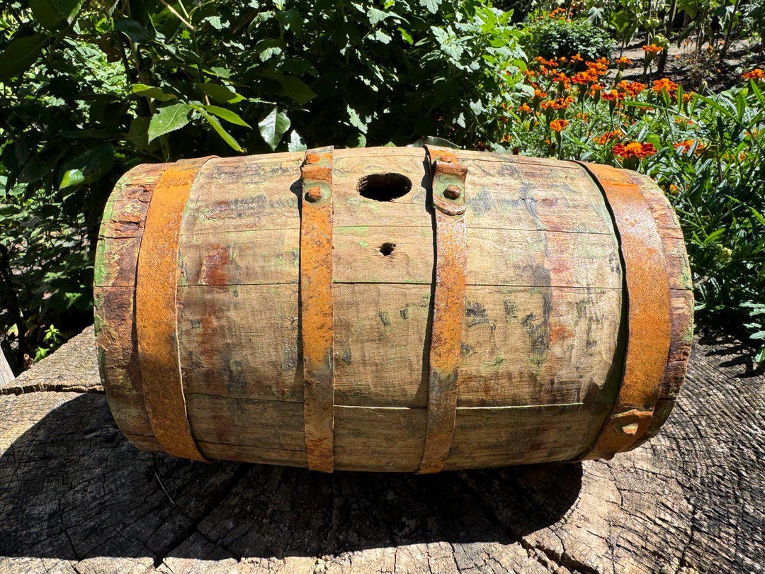 Antique Wooden Barrel - Old Primitive Bowl - Farmhouse - Home Decor ...