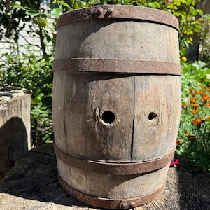 Large Antique Wooden Barrel - Old Primitive Bowl - Farmhouse - Home ...