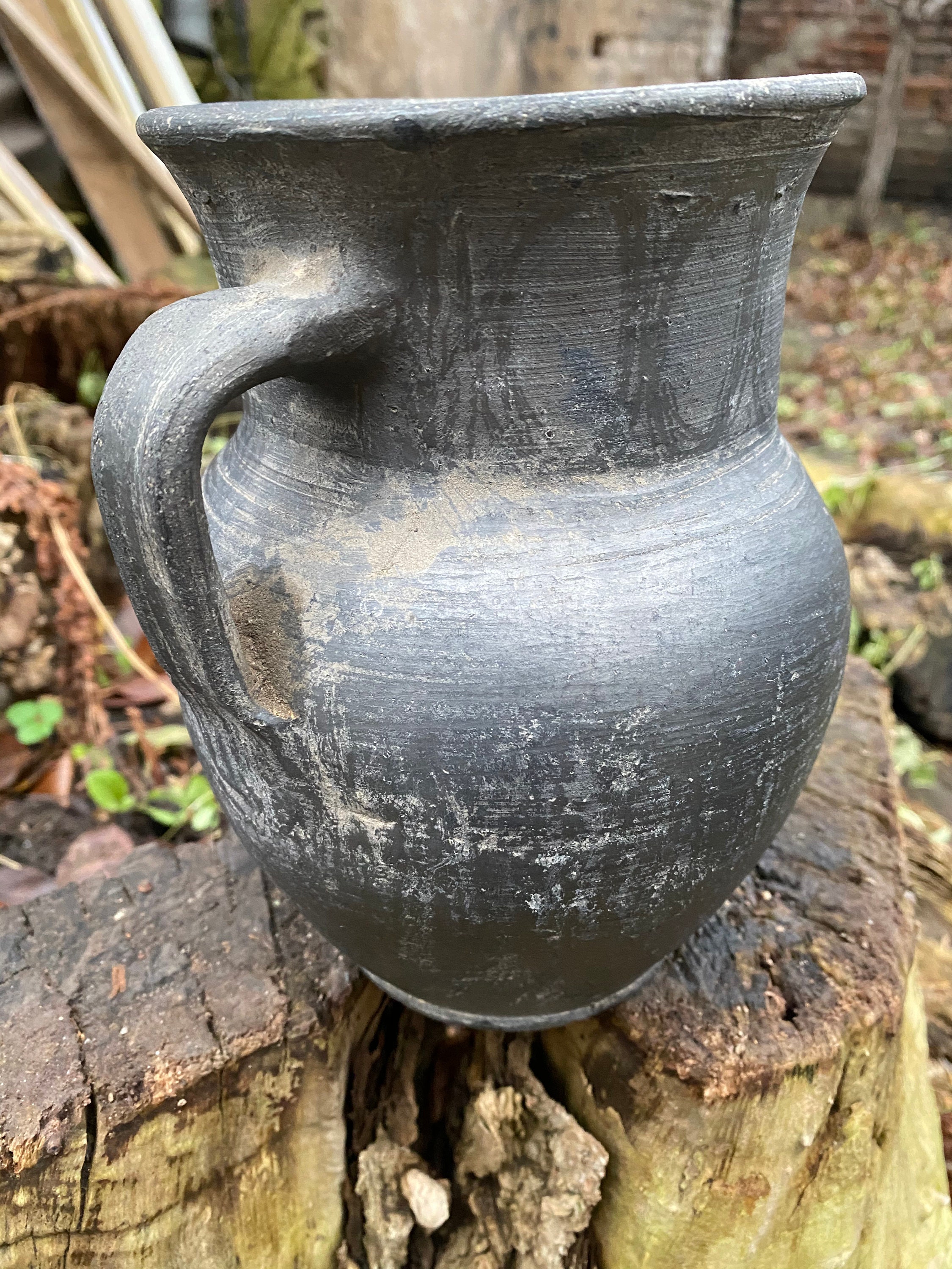 Antique Black Clay Pot Ceramic Pitcher Milk Jug Ewer - Etsy