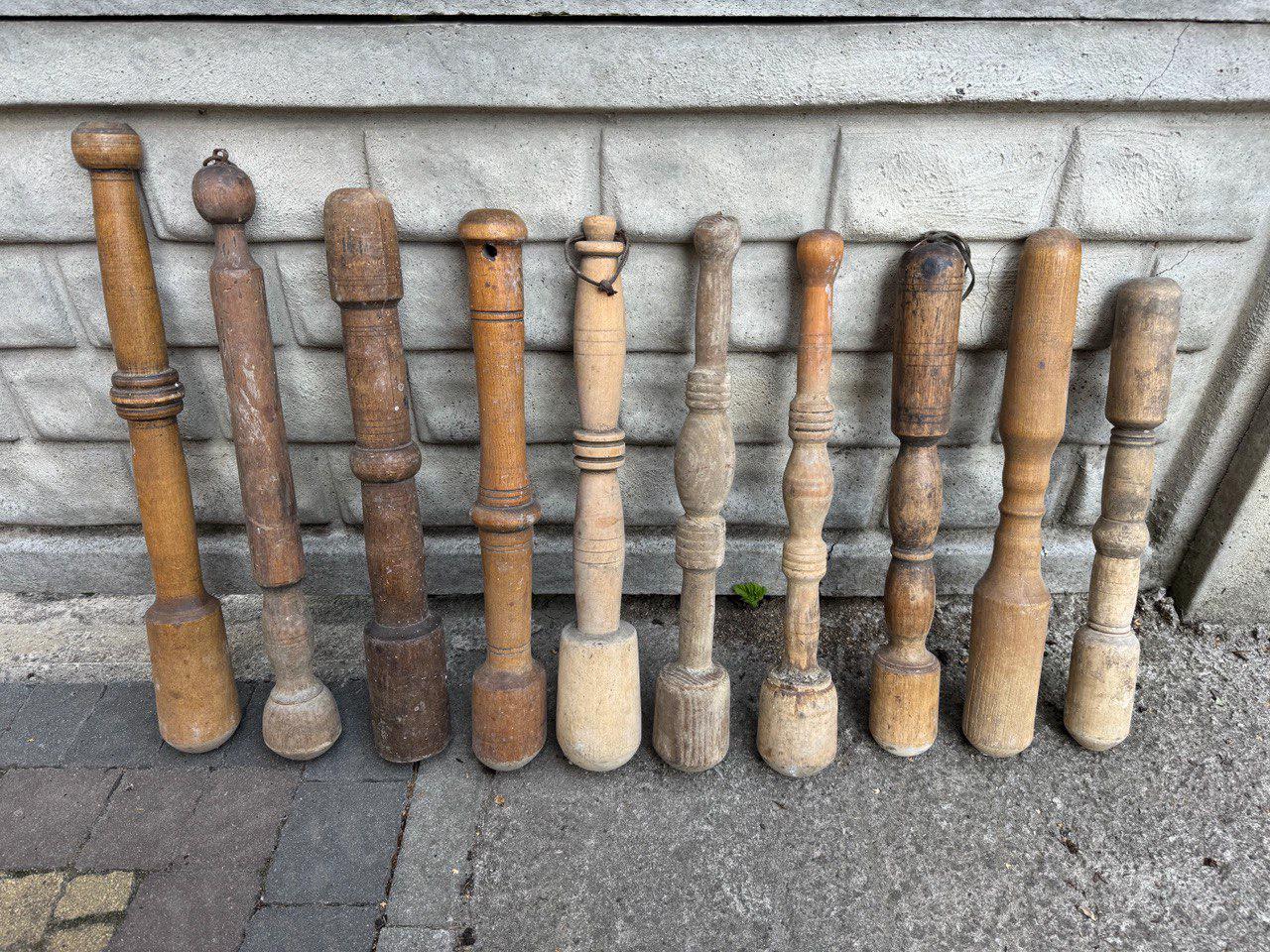 Set of 10 Antique Wooden Pestles - Farmhouse - Home Decor - Rustic ...