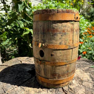 Antique Wooden Barrel - Old Primitive Bowl - Farmhouse - Home Decor ...