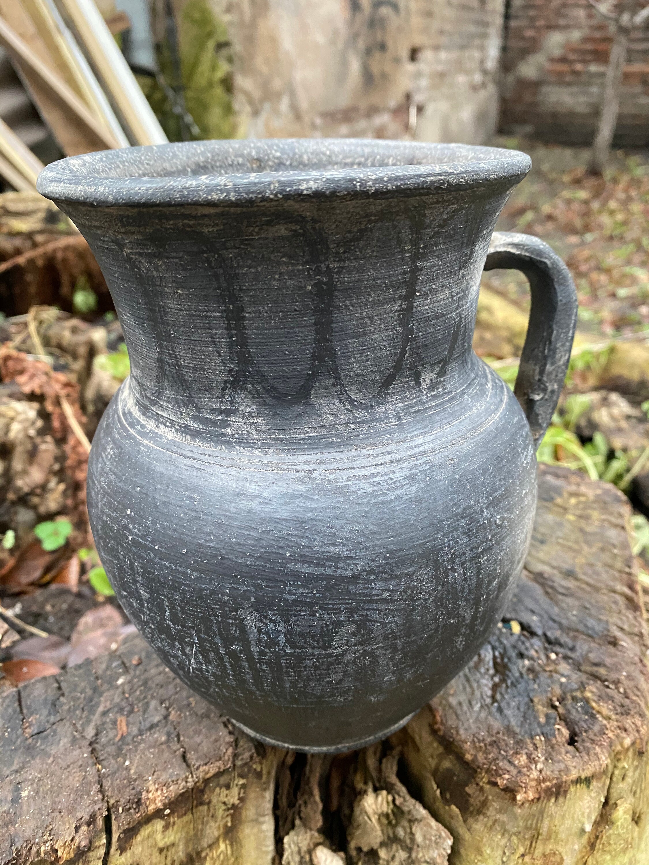 Antique Black Clay Pot Ceramic Pitcher Milk Jug Ewer - Etsy