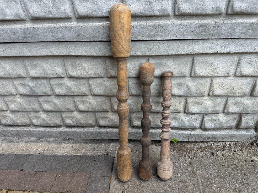 Set of 3 Antique Wooden Pestles - Farmhouse - Home Decor - Rustic Decor ...