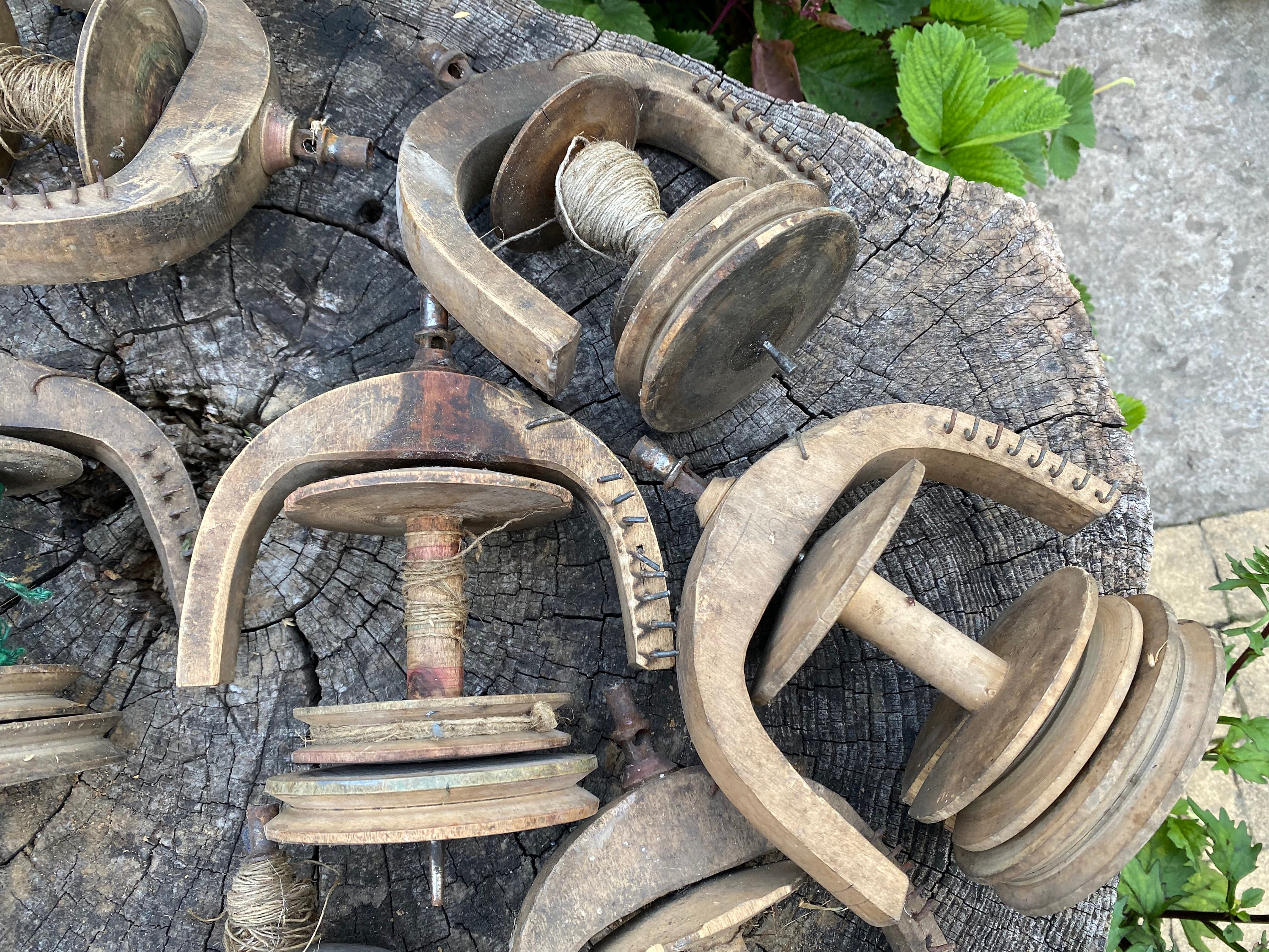 Set of 9 Antique Big Spare Wheel Spool Ethnic Spinning Wheel - Etsy UK