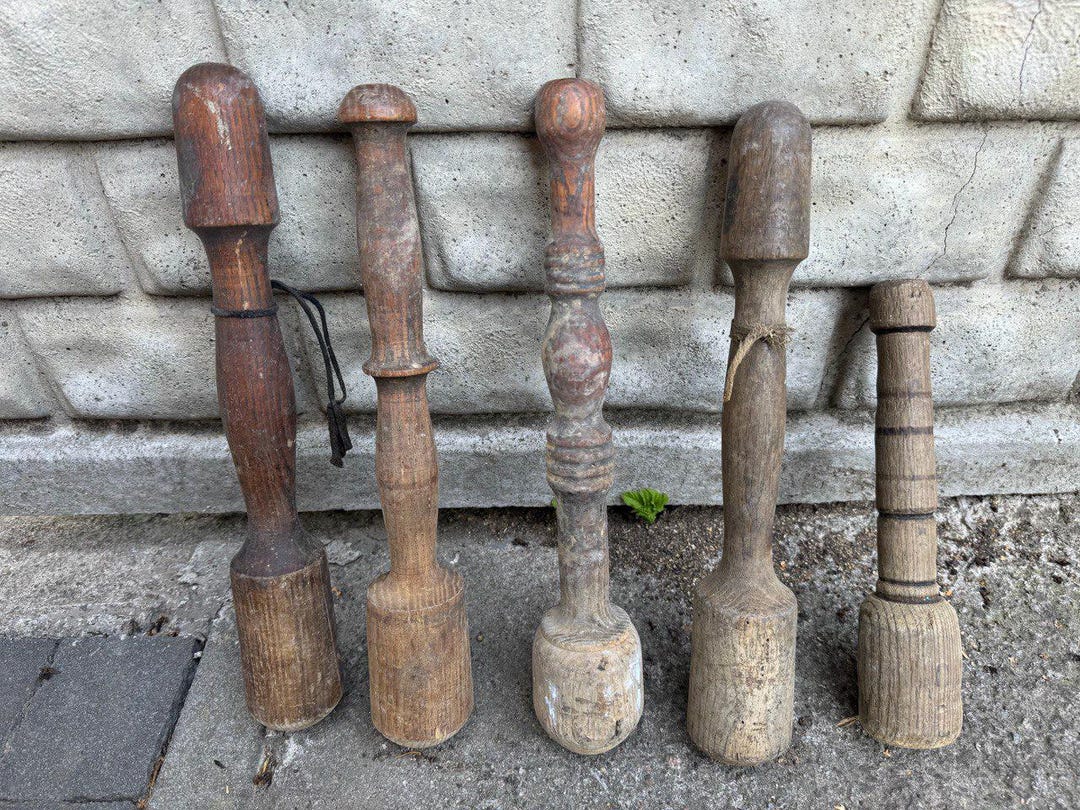 Set of 5 Antique Wooden Pestles - Farmhouse - Home Decor - Rustic Decor ...