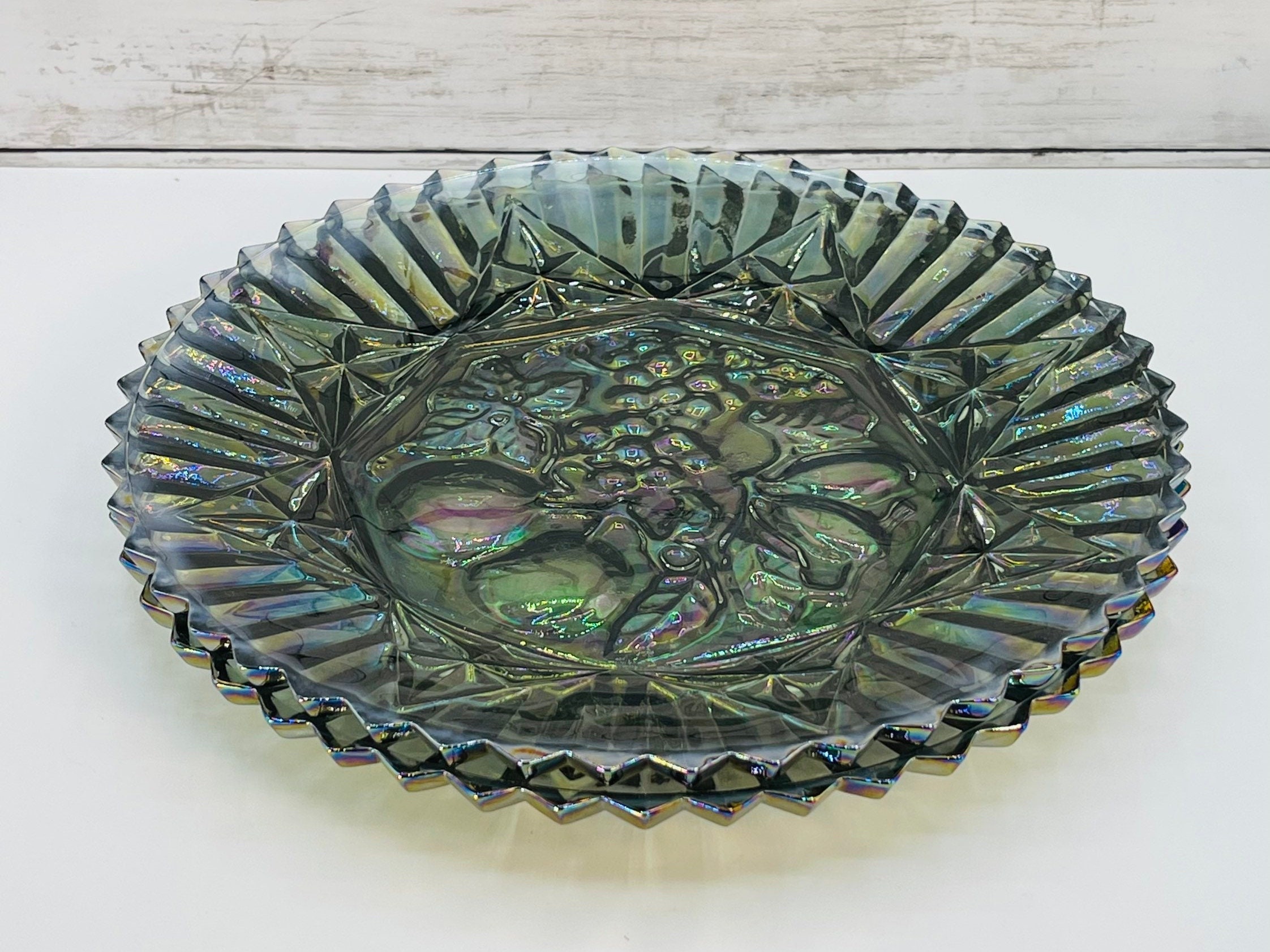 Vintage Carnival Glass Plate Dinning Set Christmas Clearance - Etsy