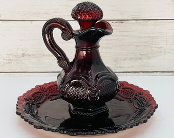 Ruby Red Avon Dishes - Etsy