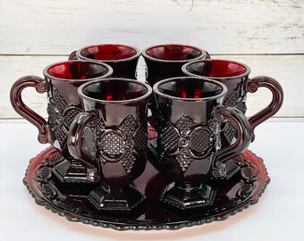 Avon Red Glassware - Etsy