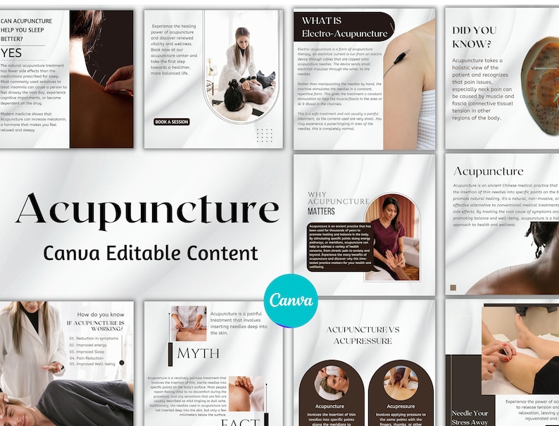 Acupuncture Social Media Template: Canva Editable Instagram Posts - Etsy
