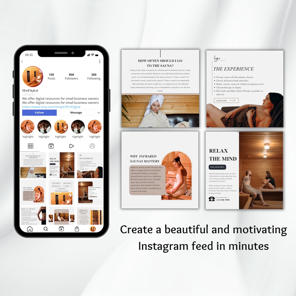 Infrared Sauna Therapy , Instagram Posts, Social Media Templates, Canva ...