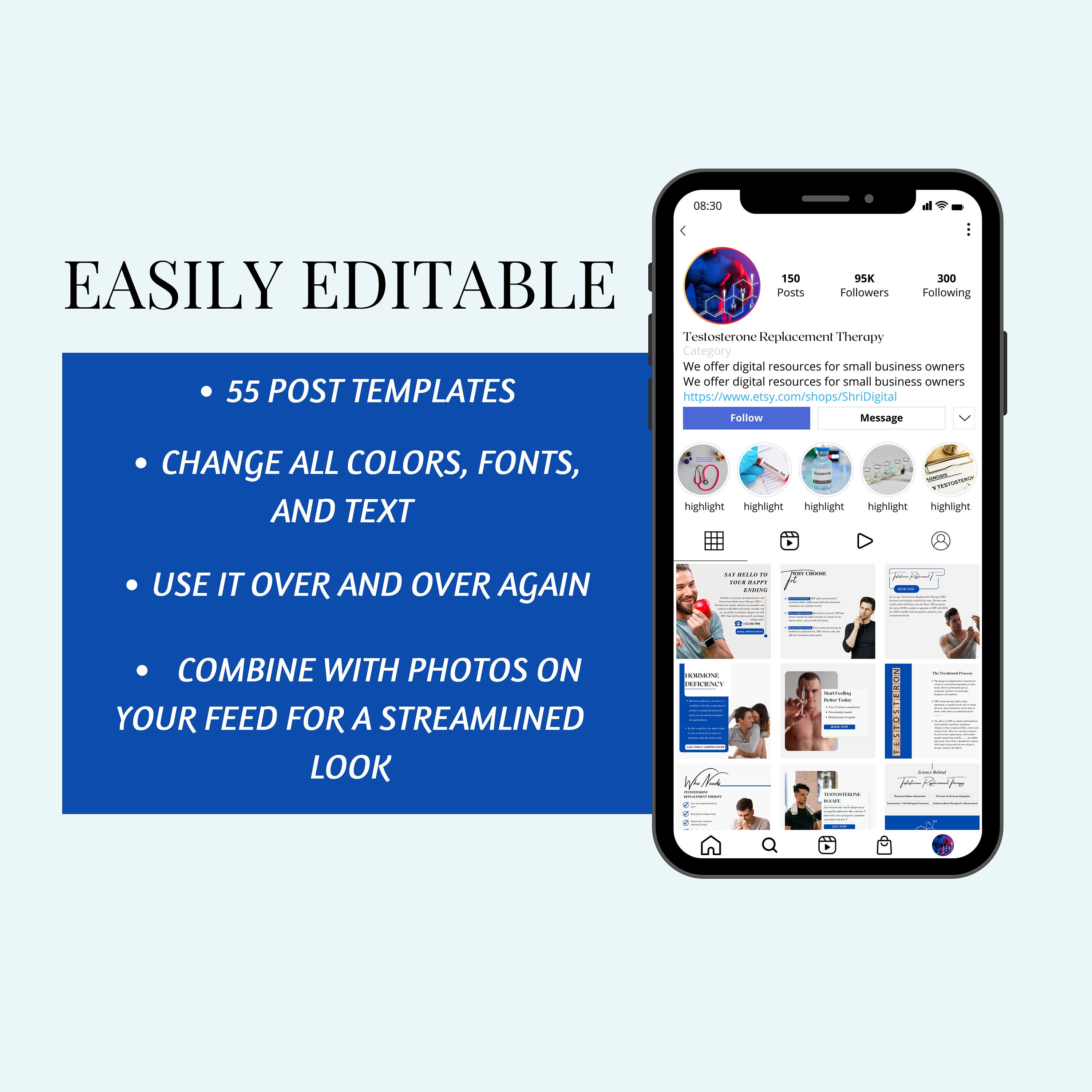 Testosterone Replacement Therapy Canva Editable Template | TRT ...