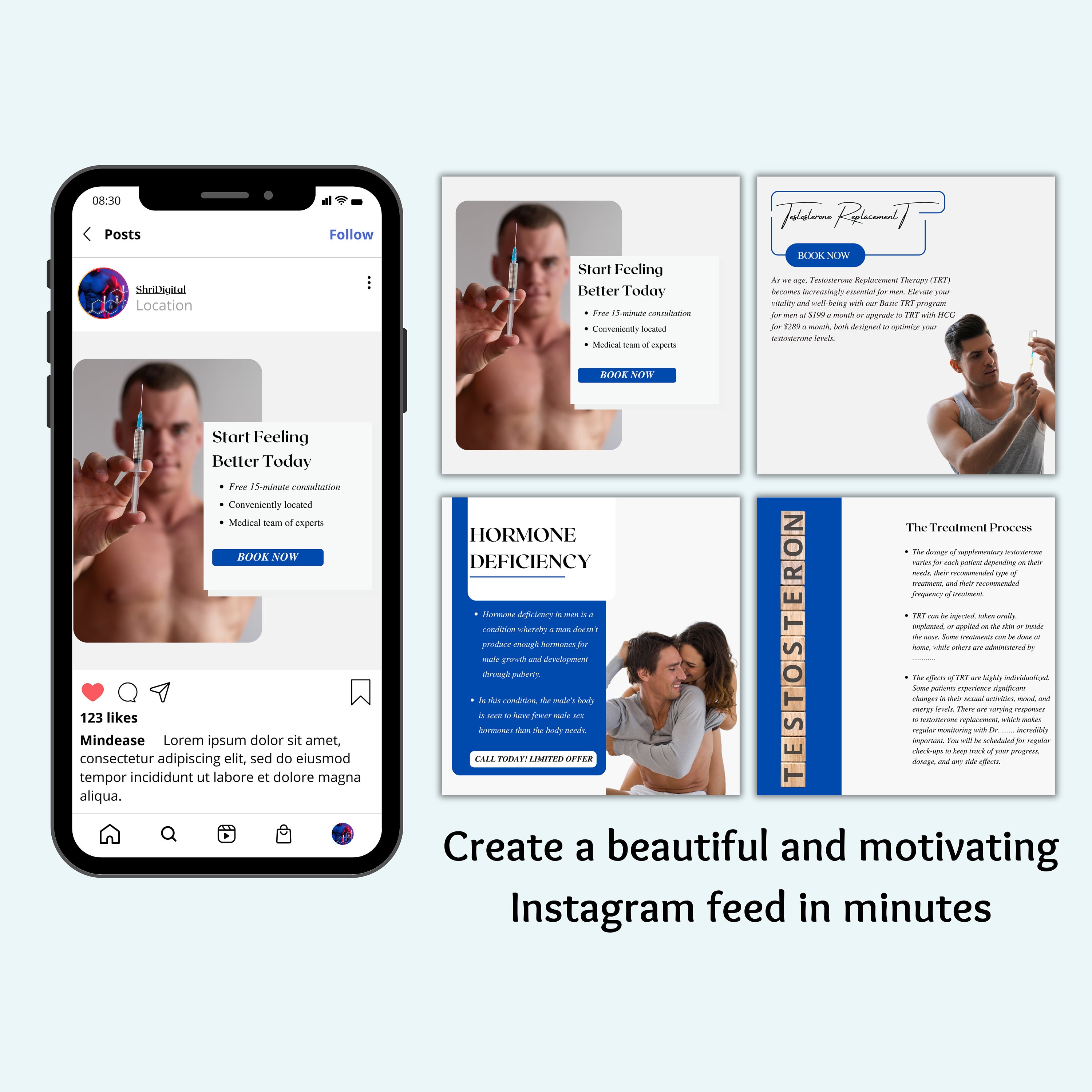 Testosterone Replacement Therapy Canva Editable Template | TRT ...