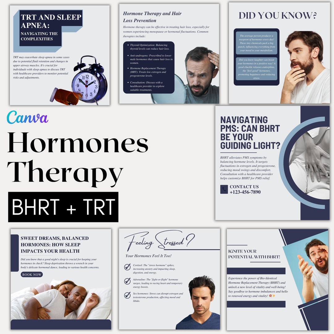 Hormone Therapy Instagram Templates: BHRT + TRT Canva Marketing - Etsy